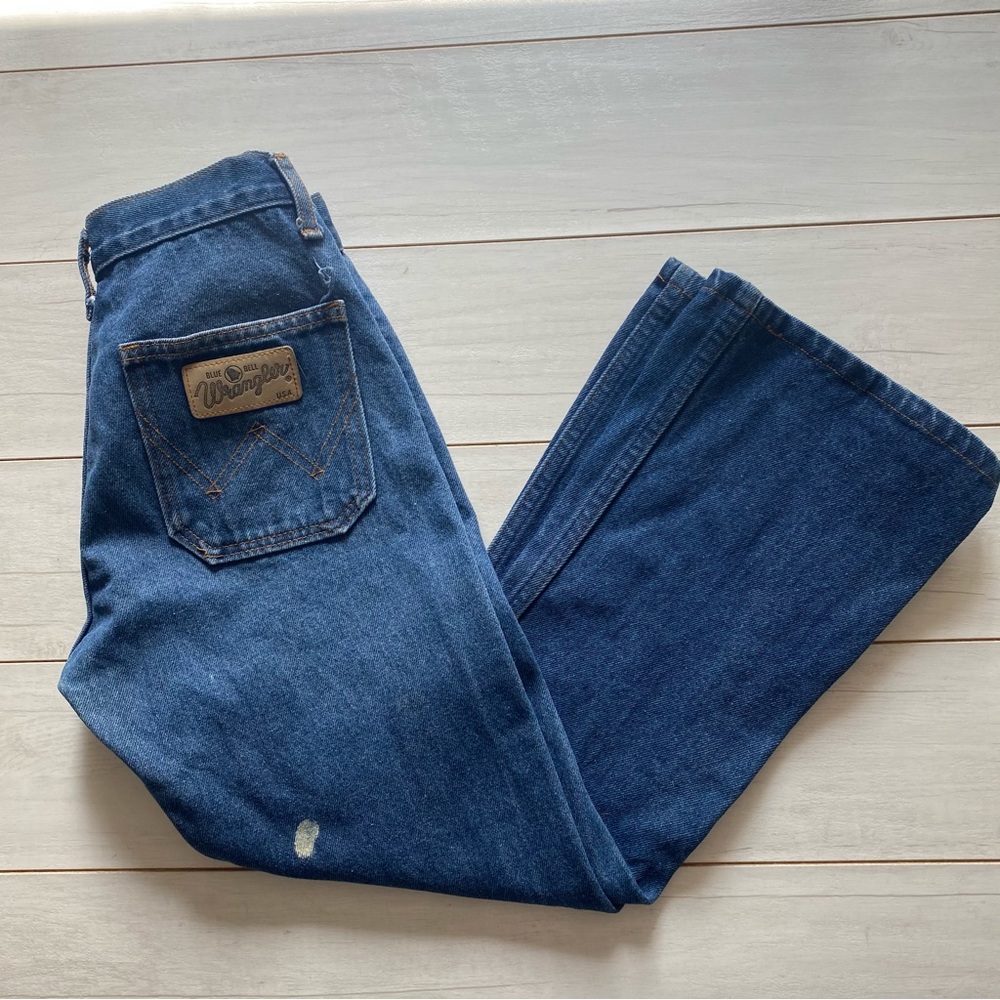 Wrangler Blue Bell Usa Women Flare Jeans Vtg Sz 3 - Gem